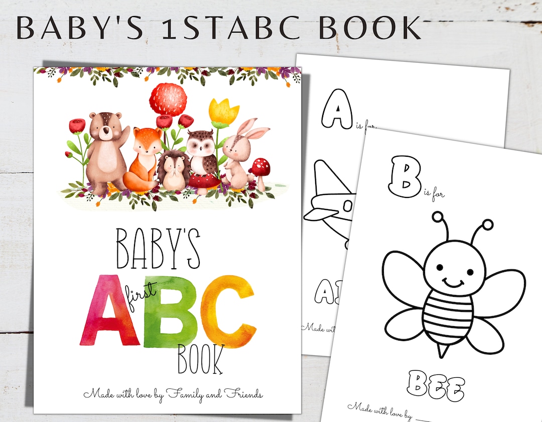 Baby's First ABC Book, Printable ABC Book, Baby's First Alphabet Book ...