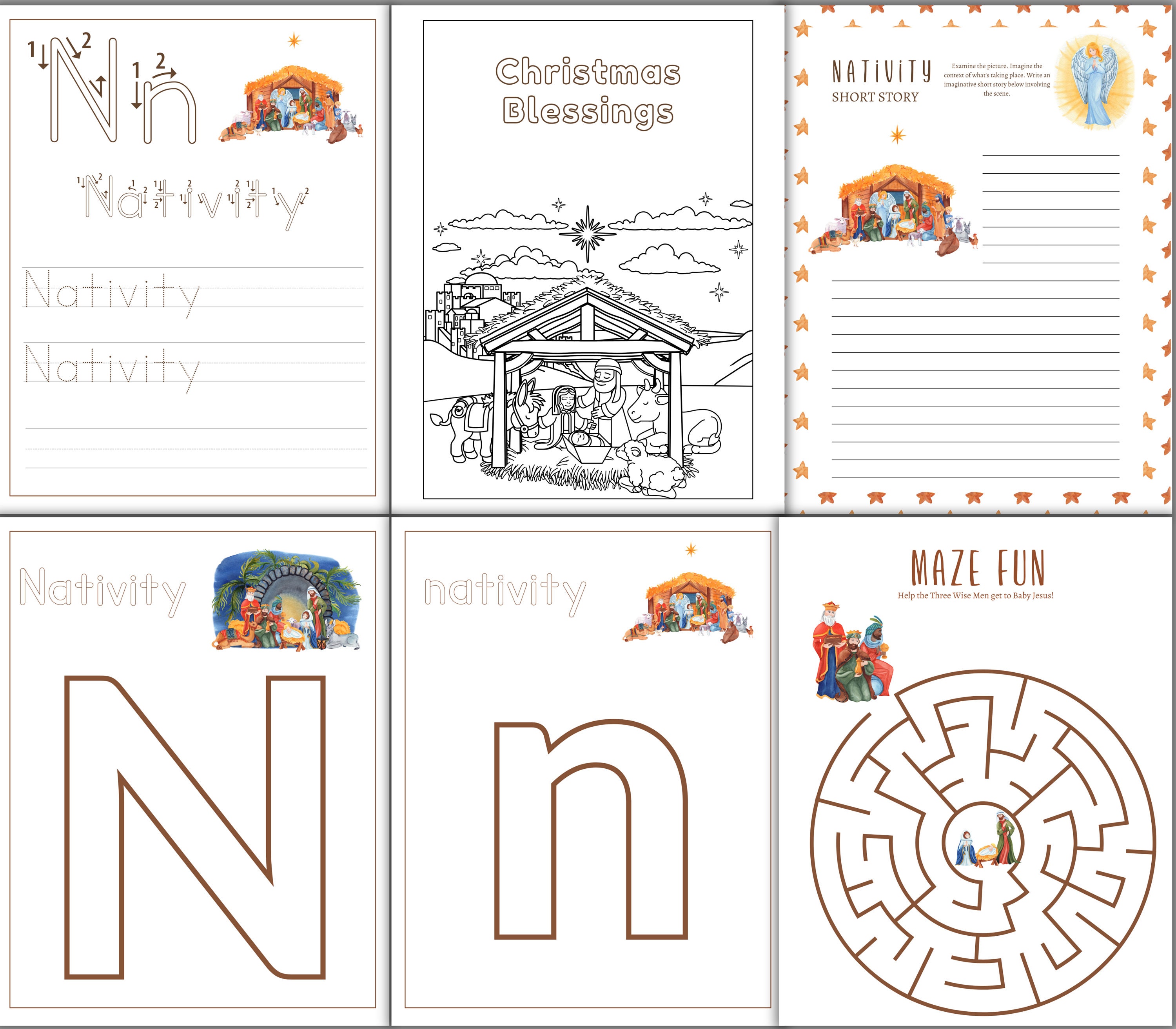 NATIVITY Pre-k and K Activity Pack, Homeschool, Digital, Instant ...