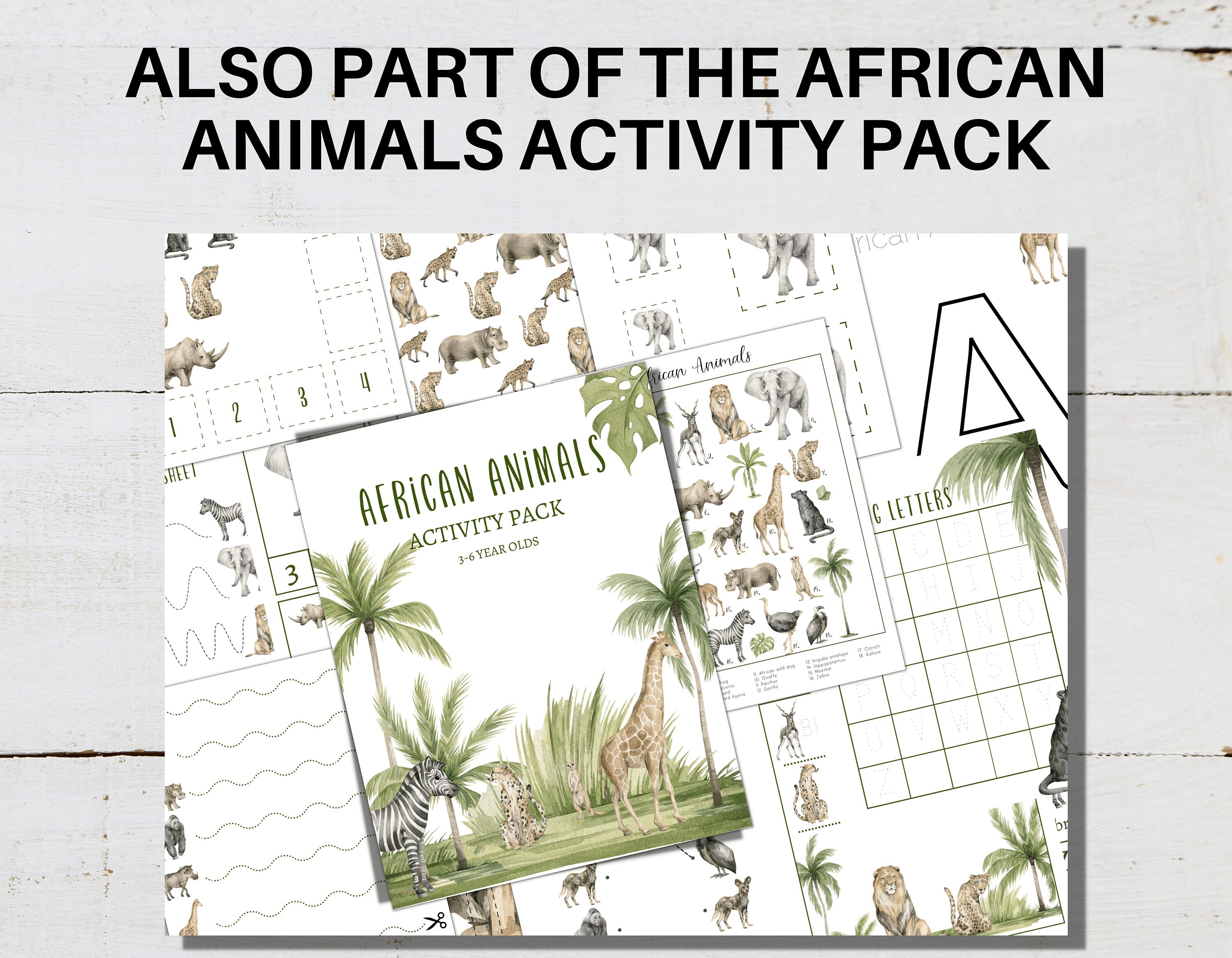AFRICAN Animals Count and Clip Cards, 1 to 12 Counting, Activity for ...