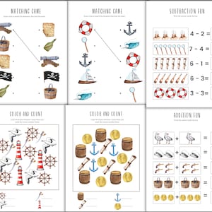 PIRATE Pre-k and K Activity Pack, Homeschool, Digital, Instant DOWNLOAD ...