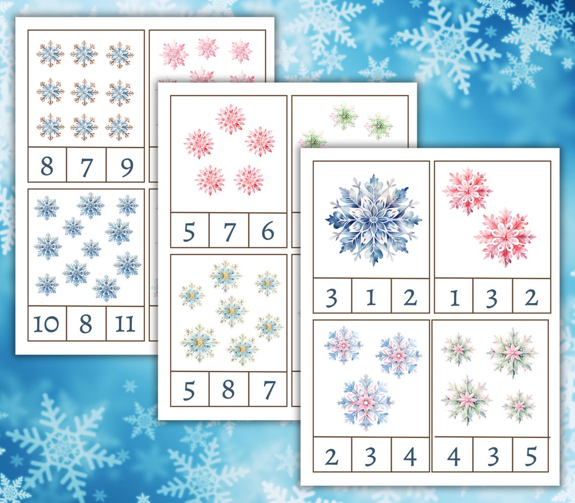 SNOWFLAKES Pre-k and K Activity Pack, Homeschool, Digital, Instant ...