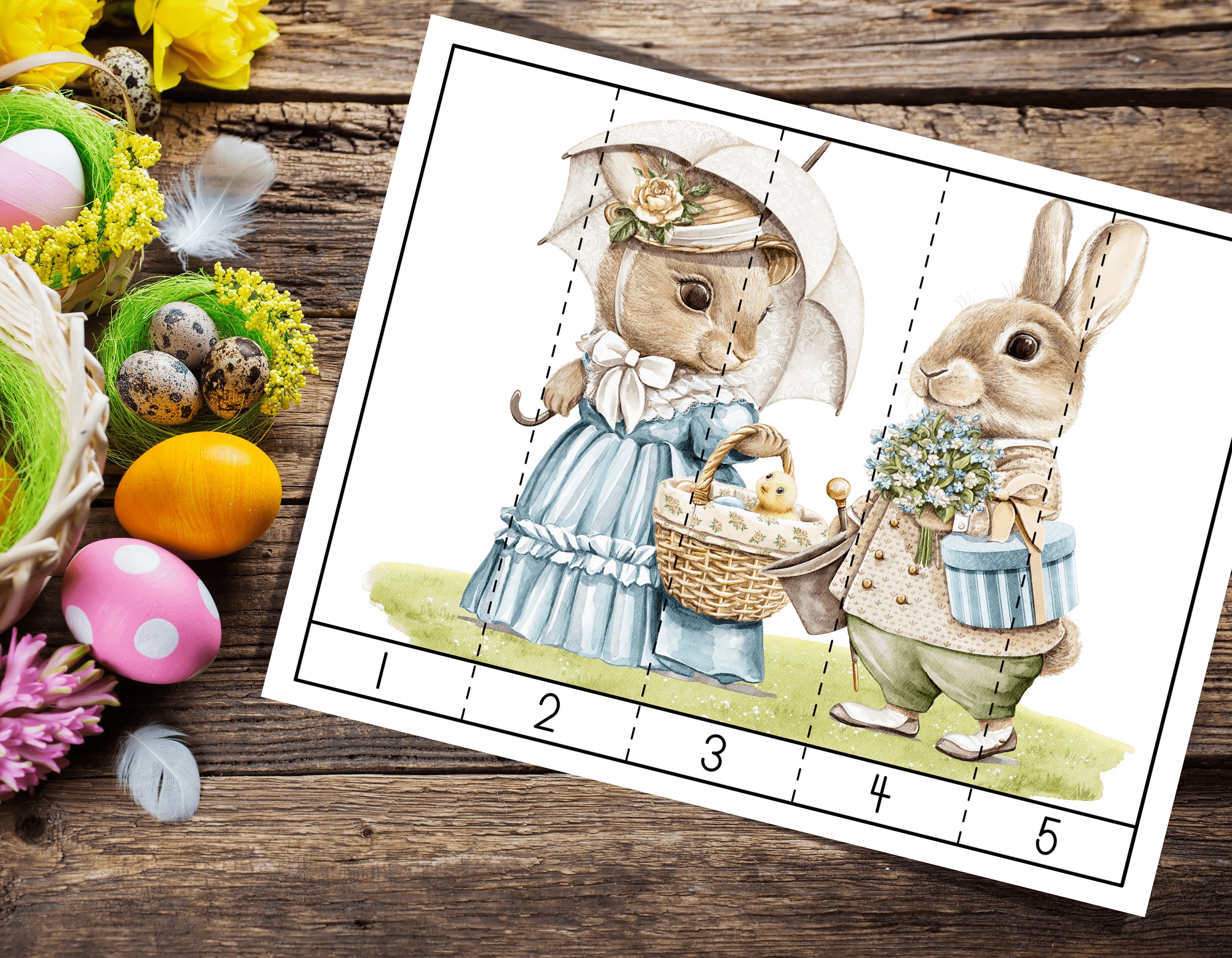 EASTER Number Sequence Puzzles, Printable, Preschool Counting Activity ...