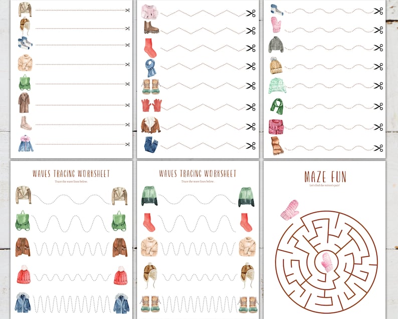 WINTER CLOTHES Pre-k and K Activity Pack Homeschool Digital - Etsy