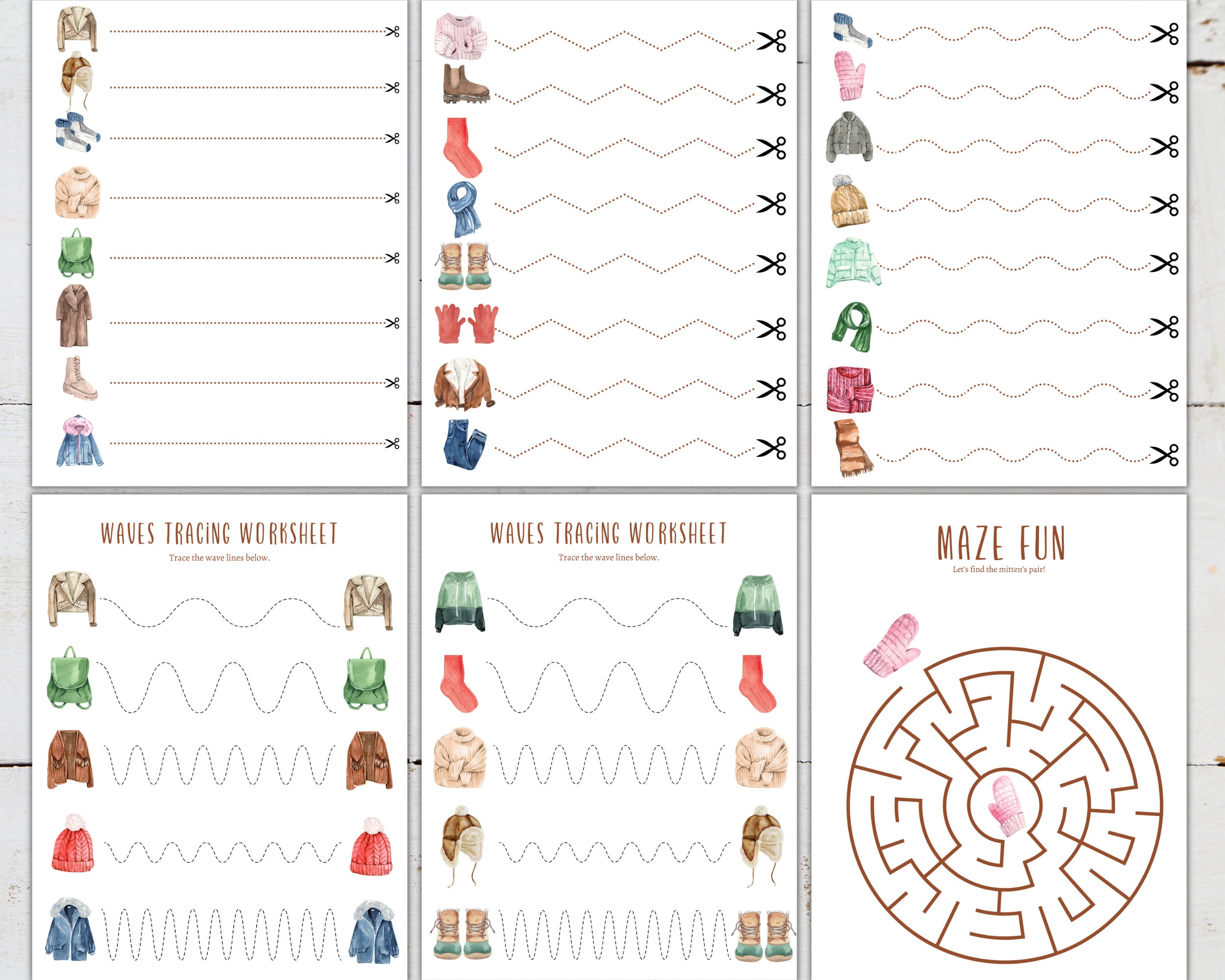 WINTER CLOTHES Pre-k and K Activity Pack, Homeschool, Digital, Instant ...