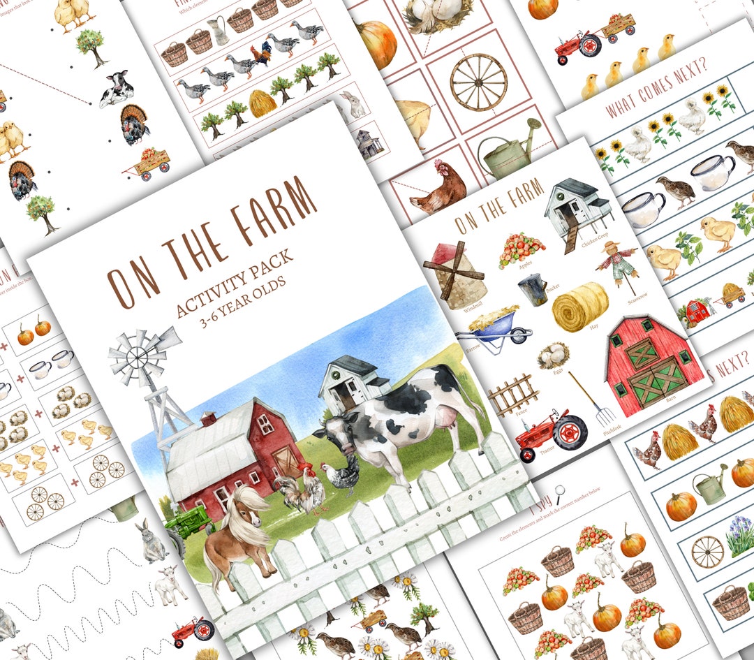 ON THE FARM Activity Pack, Homeschool, Digital, Instant Download - Etsy