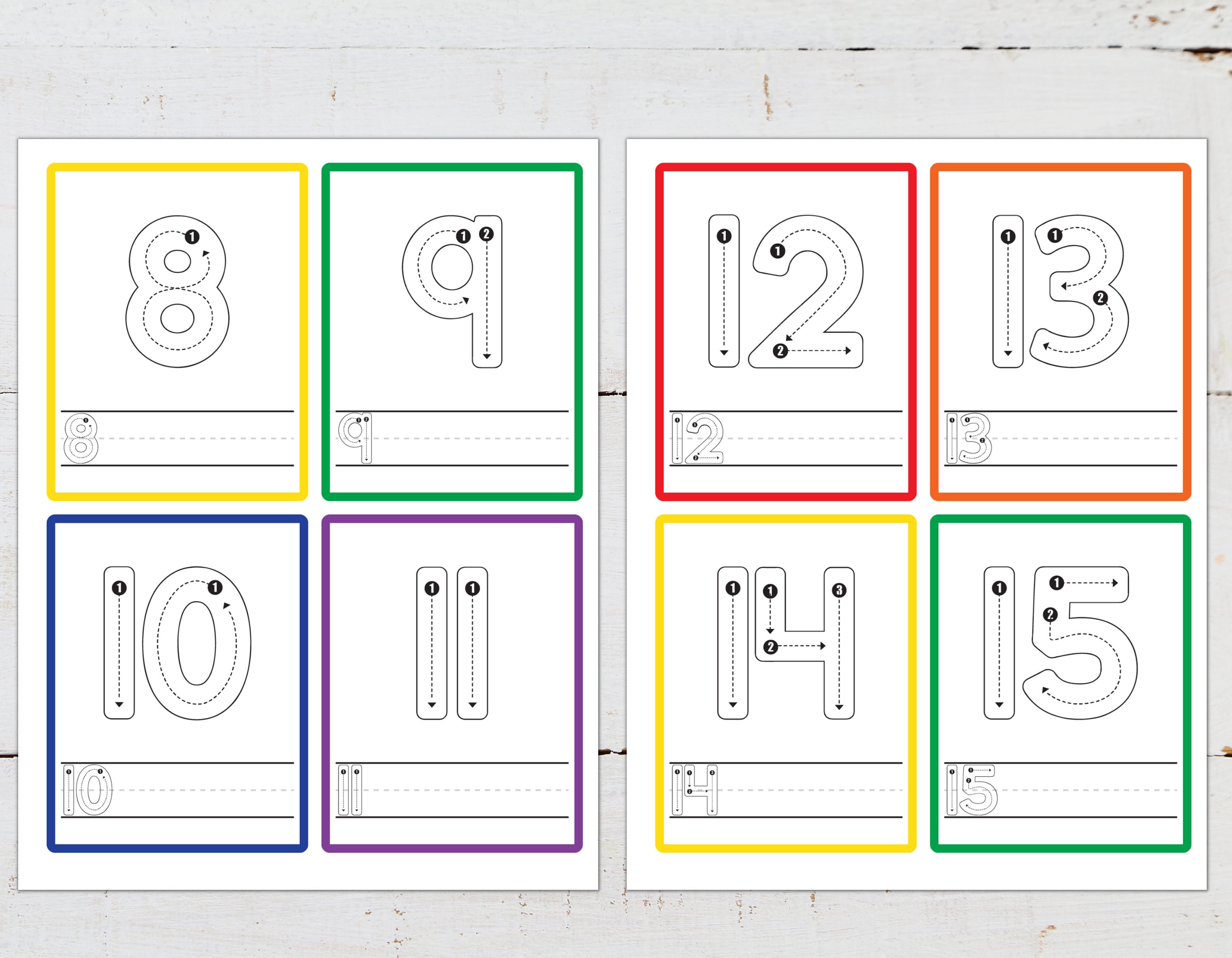 NUMBER Tracing Cards, 1 to 20, INSTANT DOWNLOAD - Etsy