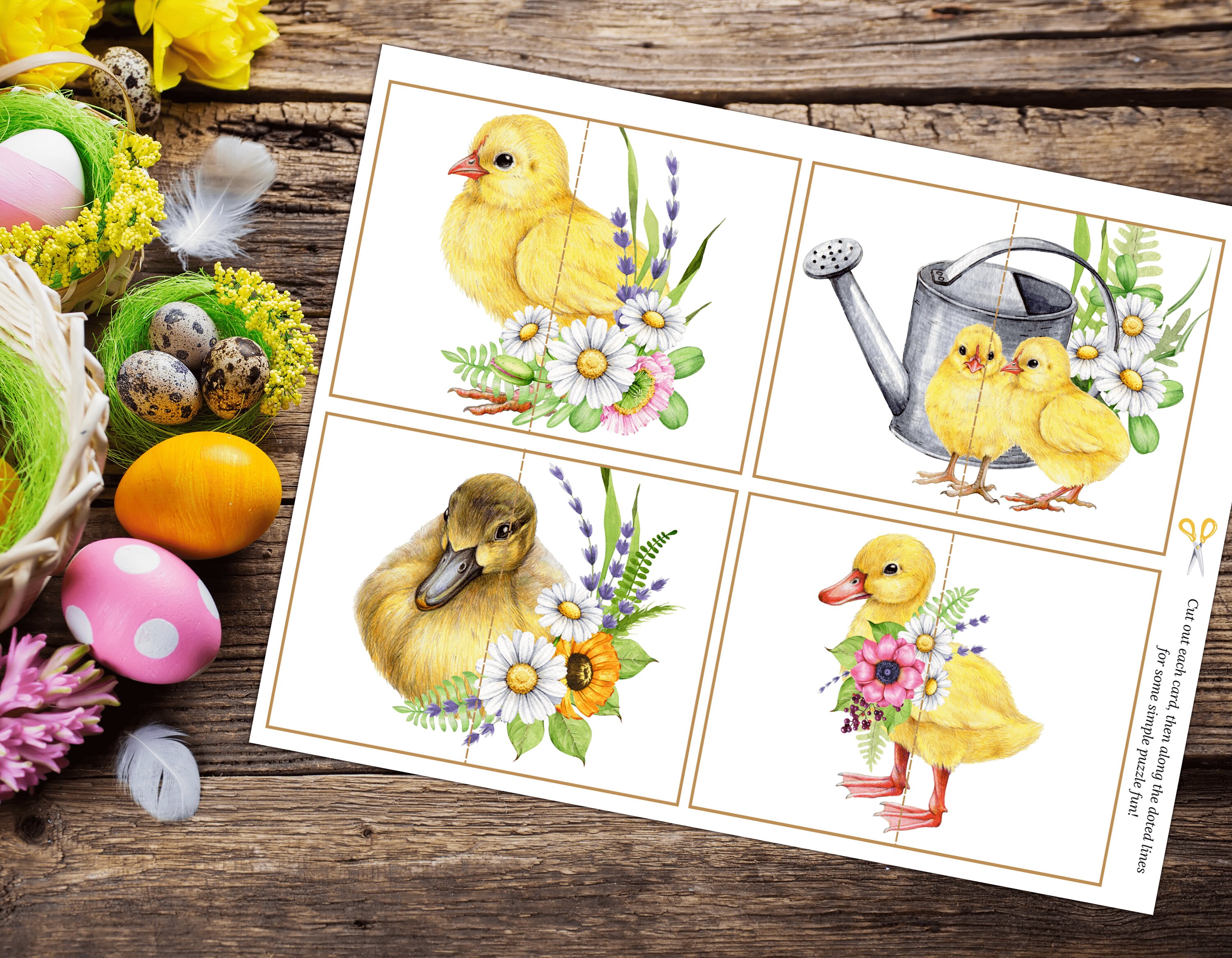 SPRING Farm Animals Simple Puzzles, Printable, Preschool Activity, Kids ...