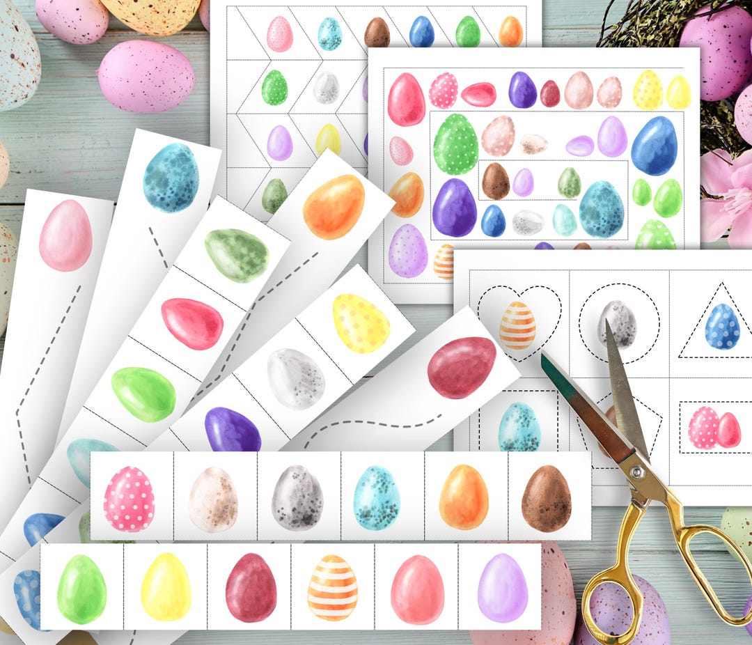 EASTER EGGS Cutting Strips, Scissor Practice, Preschool Printable ...