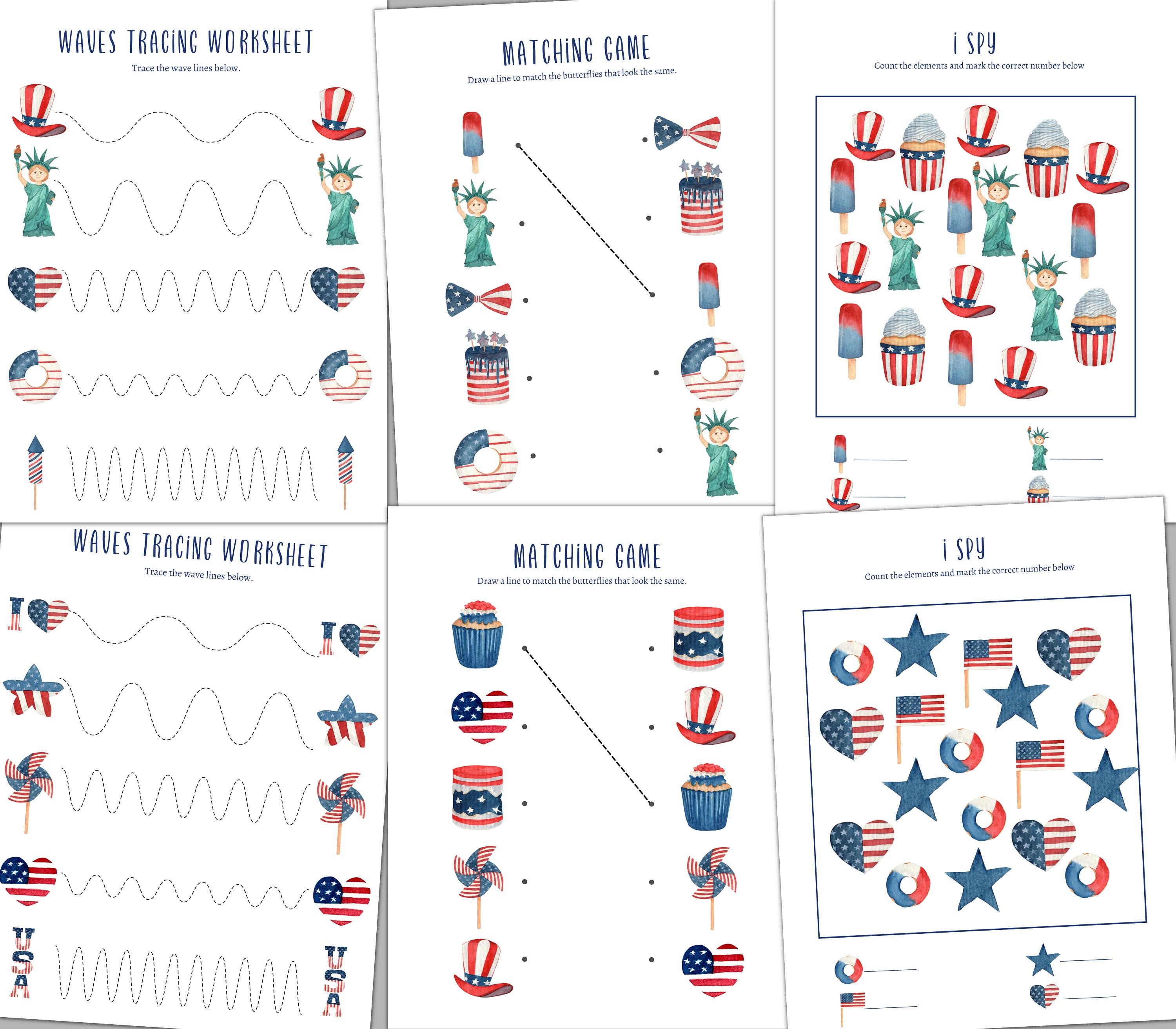 4th of July Pre-k and K Activity Pack, Homeschool, Digital, Instant ...