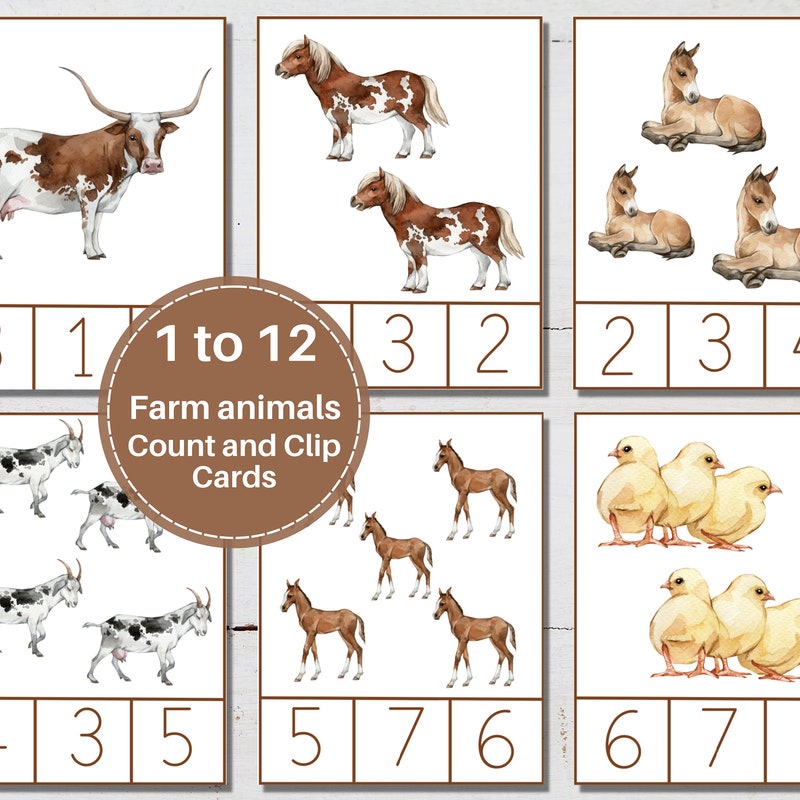 Count and Clip Cards - Etsy
