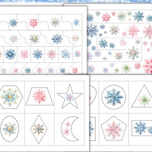 SNOWFLAKES Cutting Strips, Scissor Practice, Preschool Printable ...