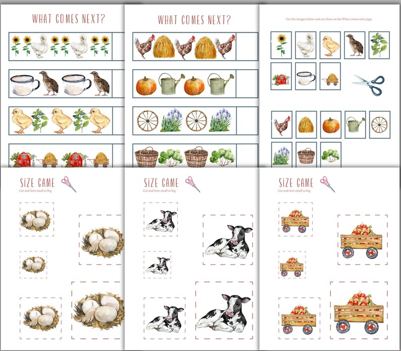 ON THE FARM Activity Pack, Homeschool, Digital, Instant Download - Etsy