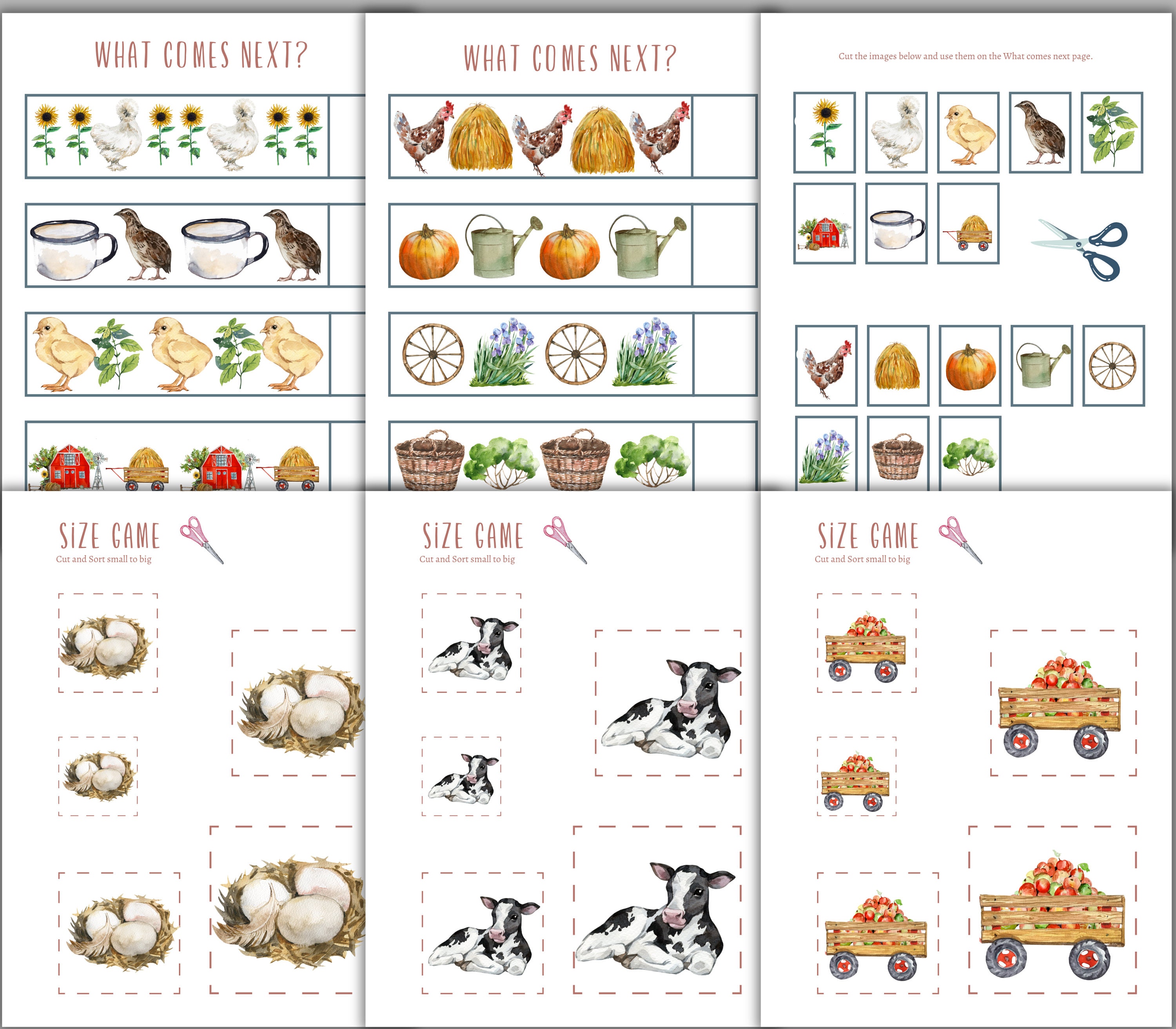ON THE FARM Activity Pack, Homeschool, Digital, Instant Download - Etsy