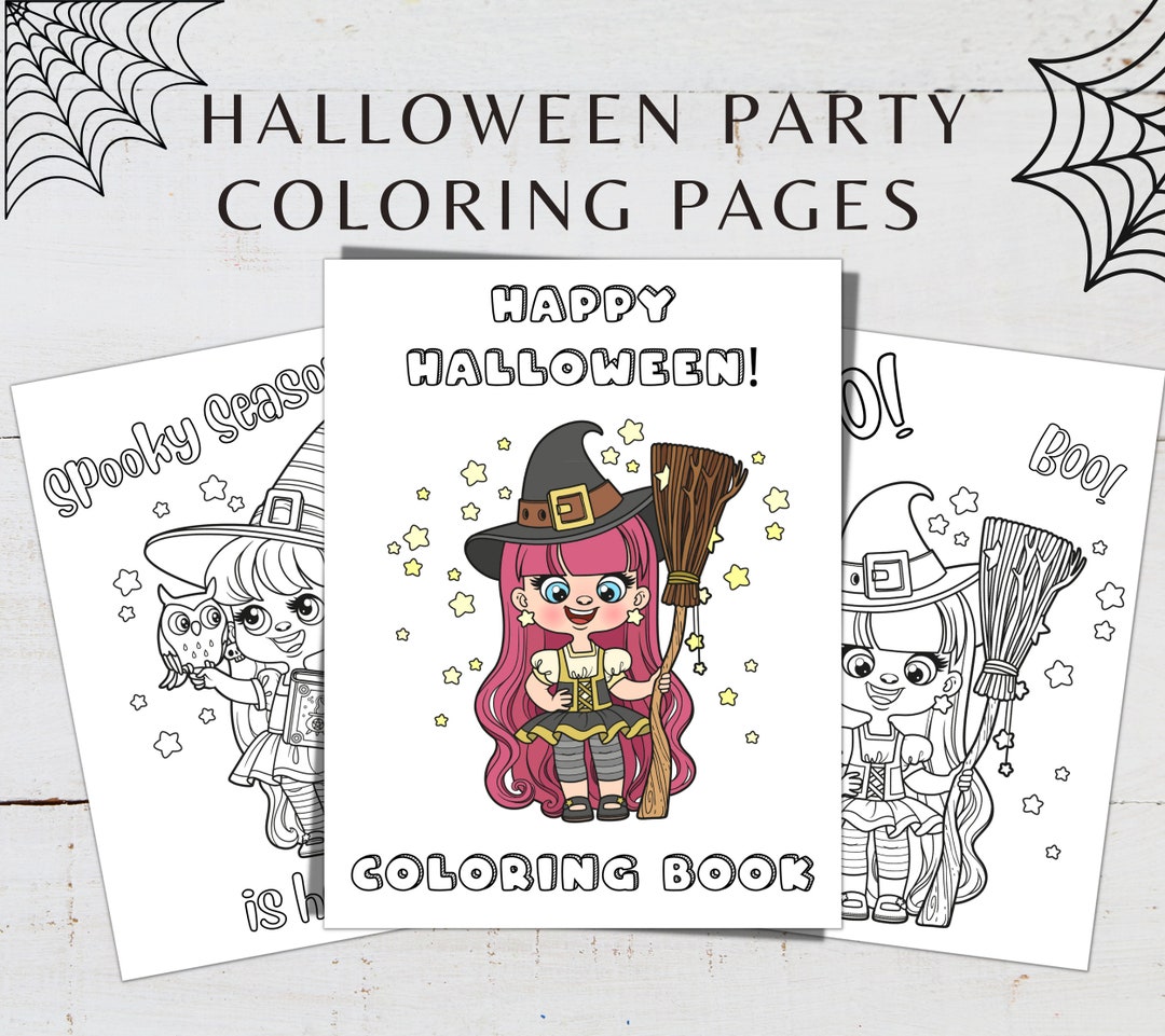 HALLOWEEN Coloring Pages, Kids Party Activity, Kids Table Activity, PDF ...