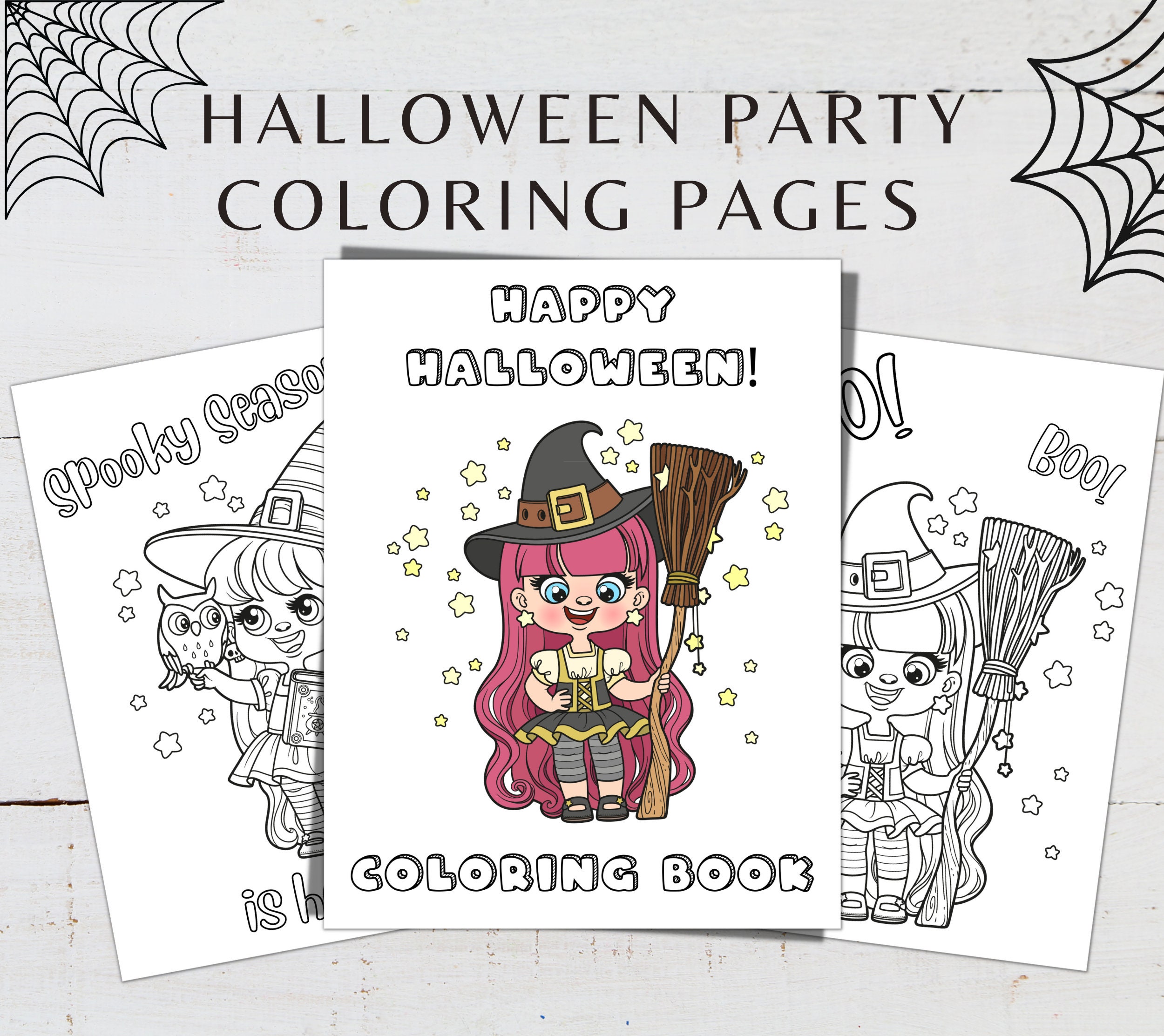 HALLOWEEN Coloring Pages, Kids Party Activity, Kids Table Activity, PDF ...