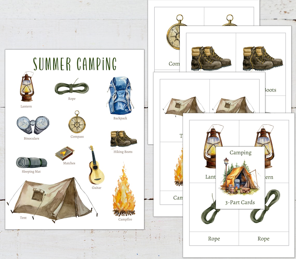 CAMPING Pre-k and K Activity Pack Homeschool Digital - Etsy