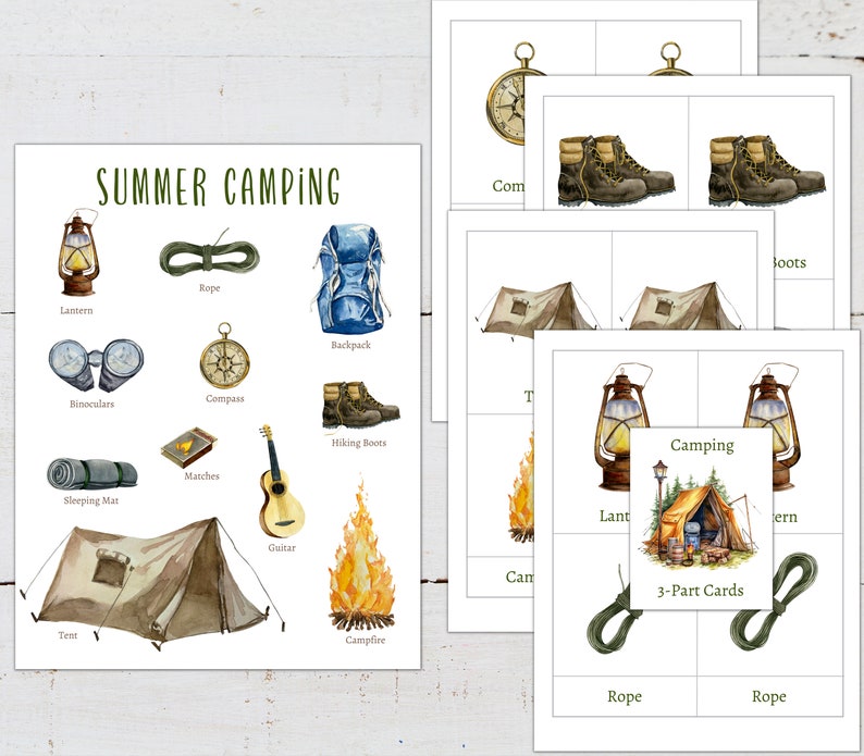 CAMPING Pre-k and K Activity Pack, Homeschool, Digital, Instant ...