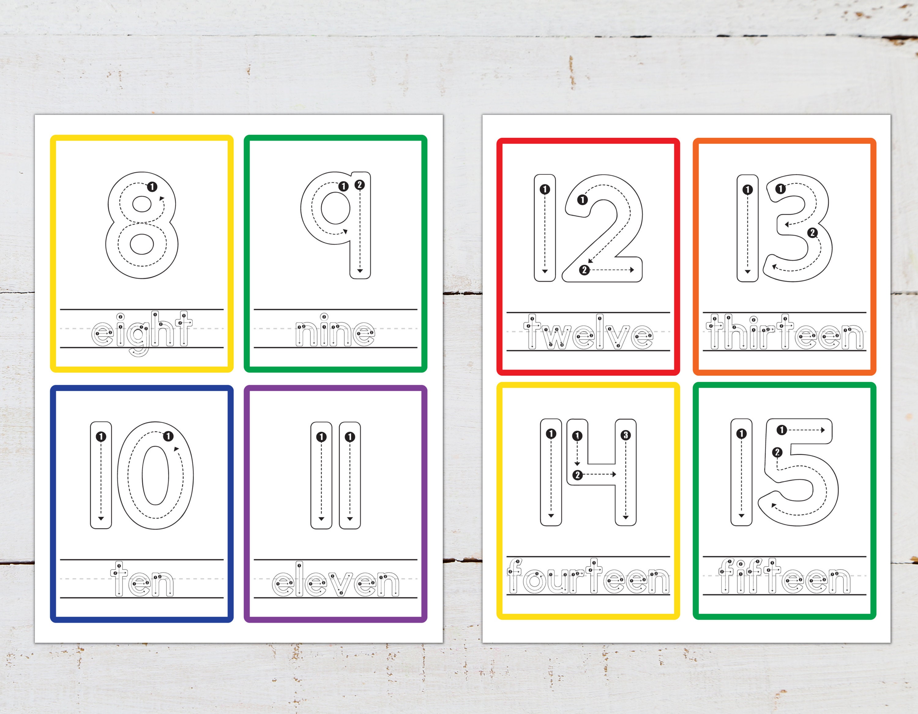 NUMBER Tracing Cards, 1 to 20, INSTANT DOWNLOAD - Etsy