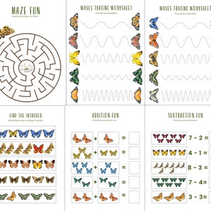 BUTTERFLY Pre-k and K Activity Pack, Homeschool, Digital, Instant ...