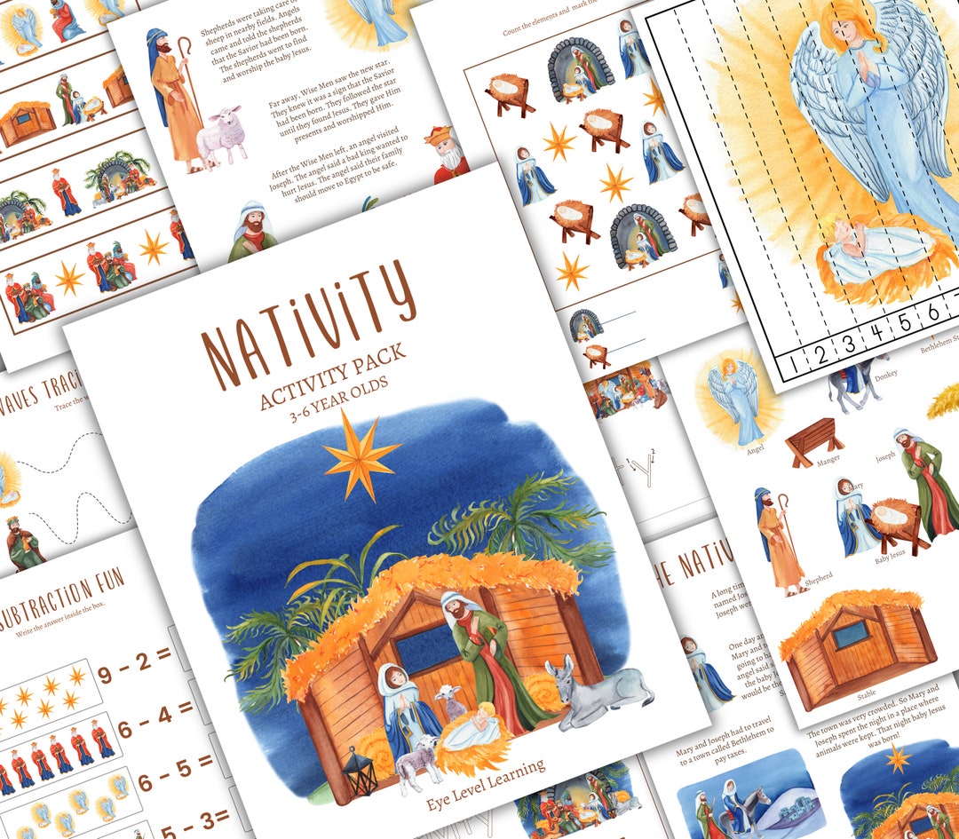 NATIVITY Pre-k and K Activity Pack, Homeschool, Digital, Instant ...