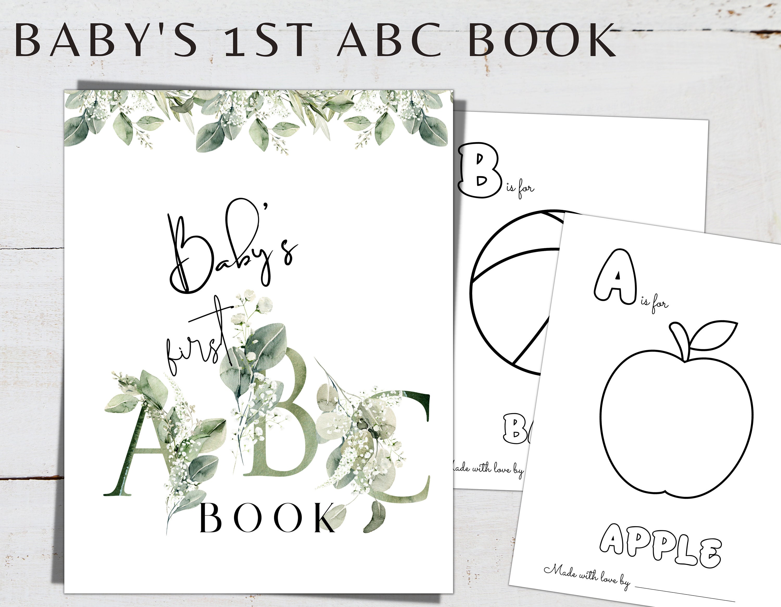 Baby's First ABC Book, Printable ABC Book, Baby's First Alphabet Book ...