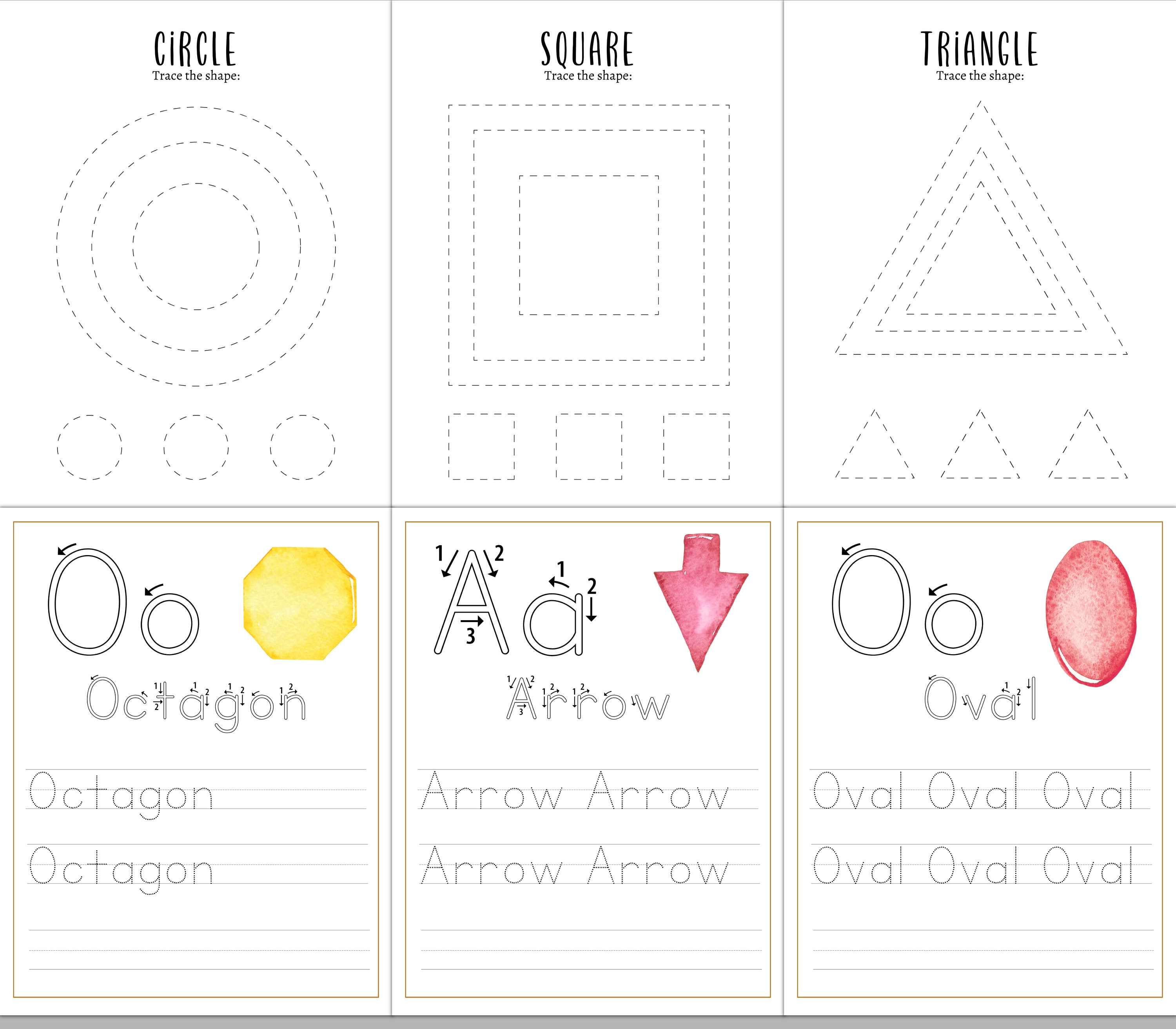 SHAPES Pre-k and K Activity Pack Homeschool Digital Instant - Etsy