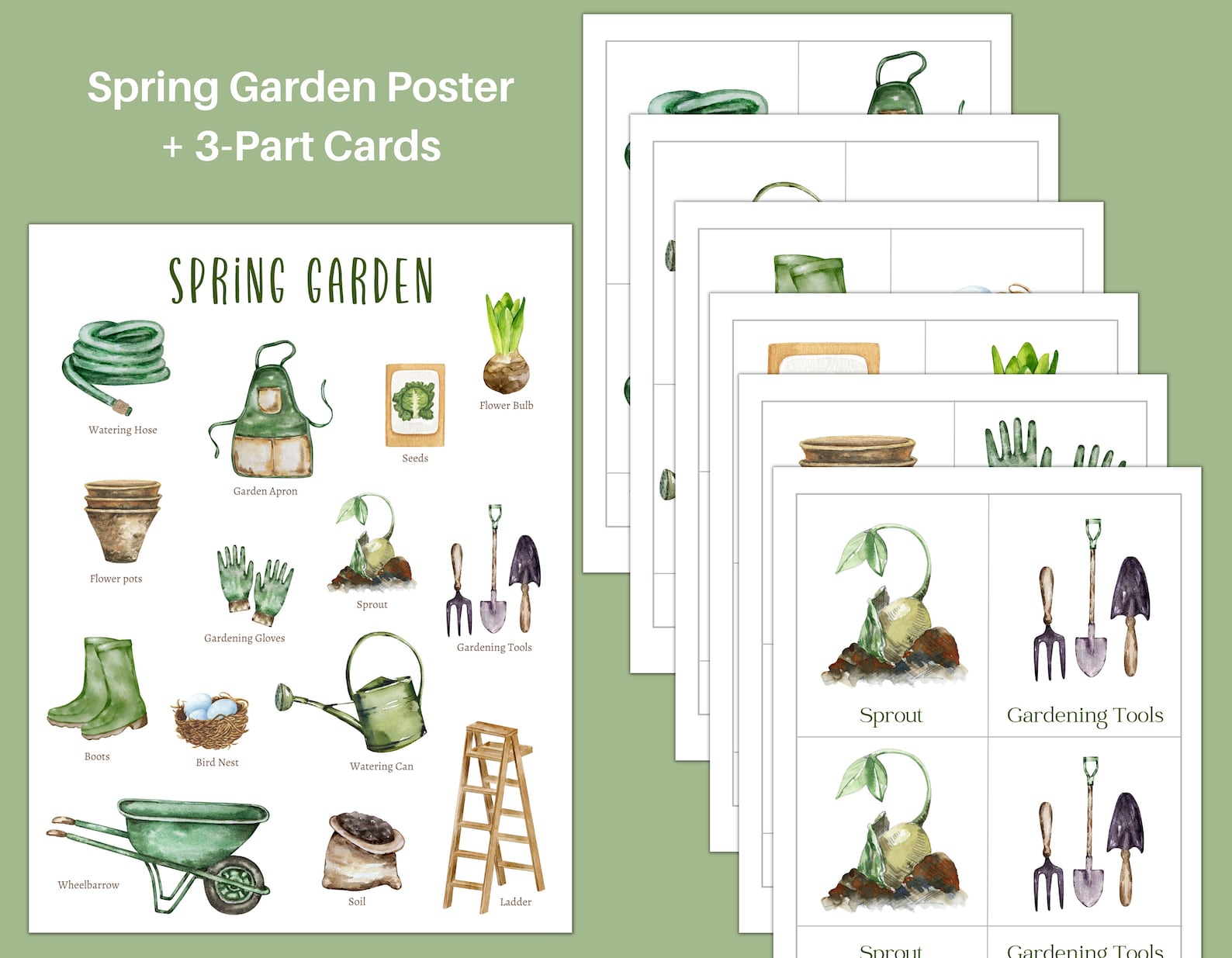 SPRING GARDEN Pre-k and K Activity Pack, Homeschool, Digital, Instant ...