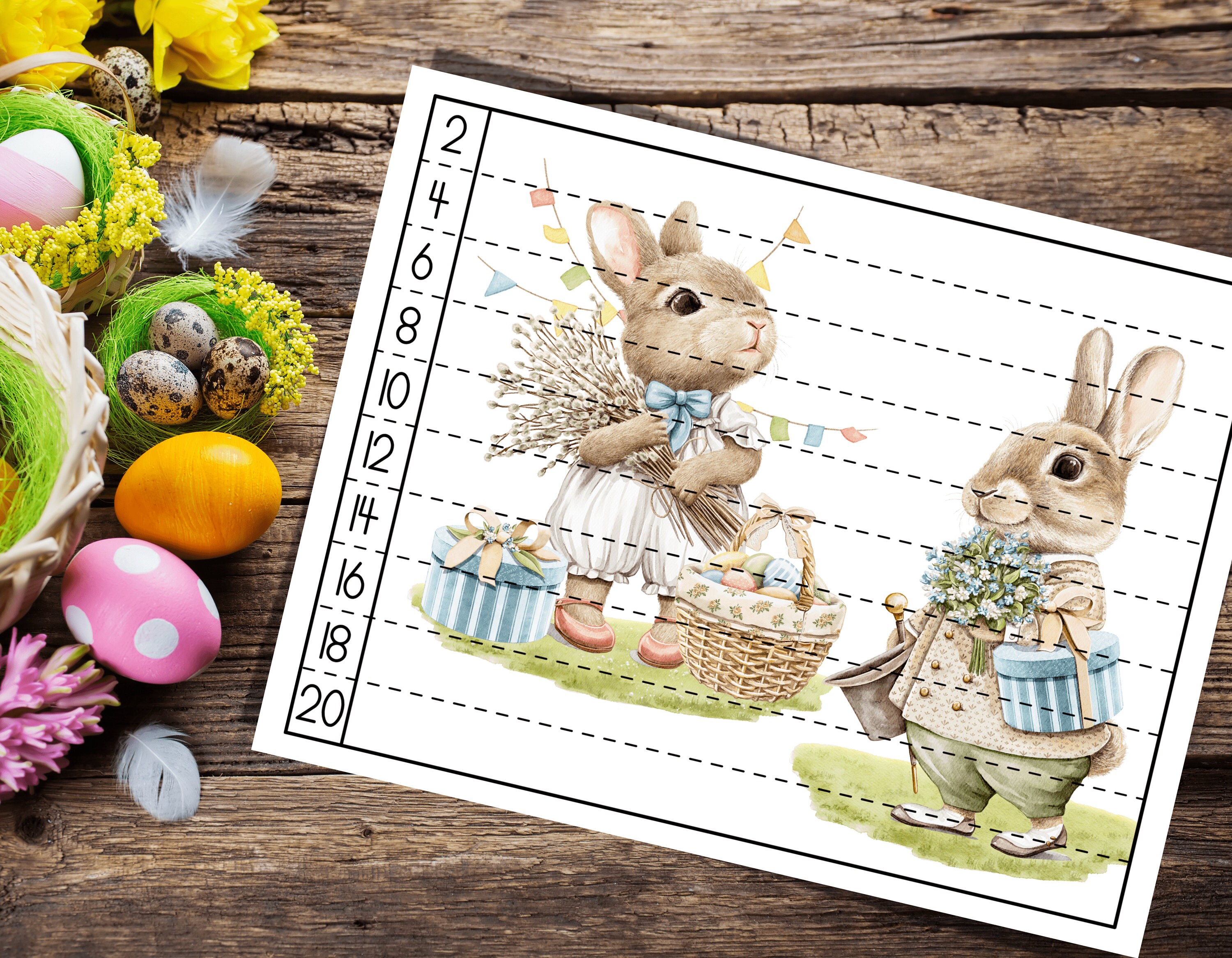 EASTER Number Sequence Puzzles, Printable, Preschool Counting Activity ...