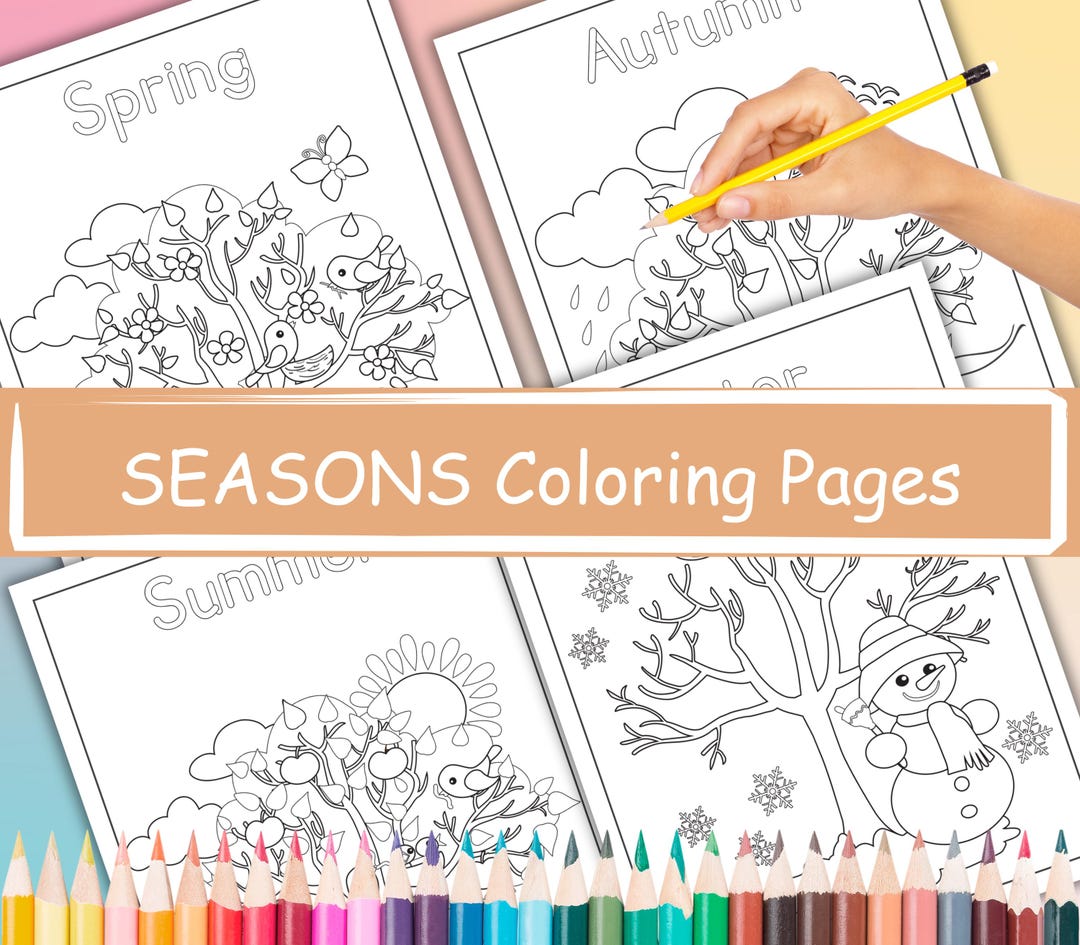 SEASONS Coloring Pages, Preschool Activity, Digital Product, Instant ...