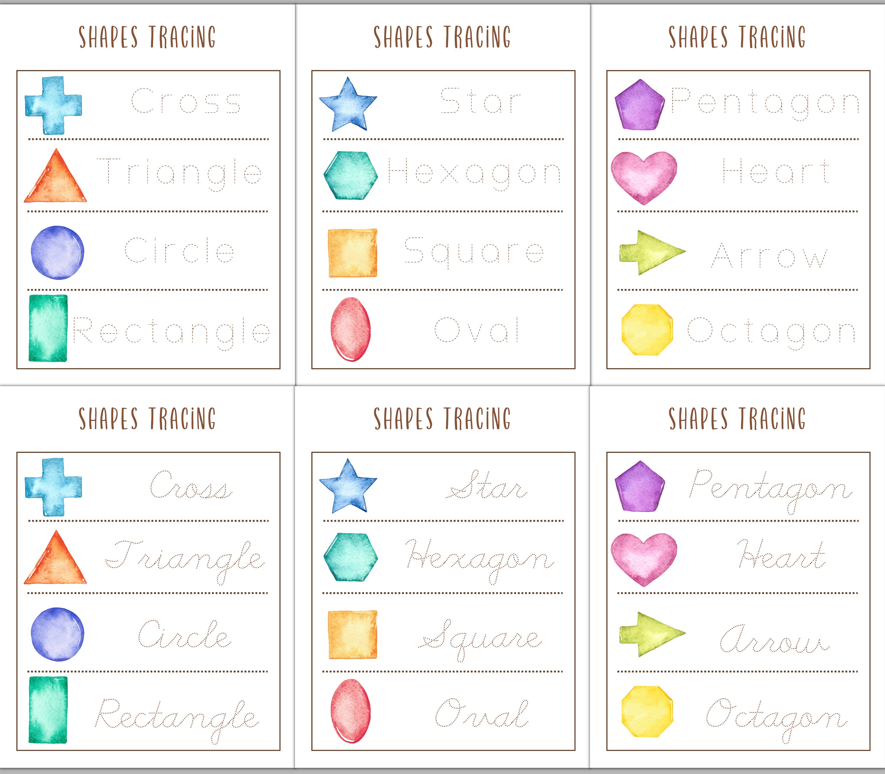 SHAPES Pre-k and K Activity Pack Homeschool Digital Instant - Etsy
