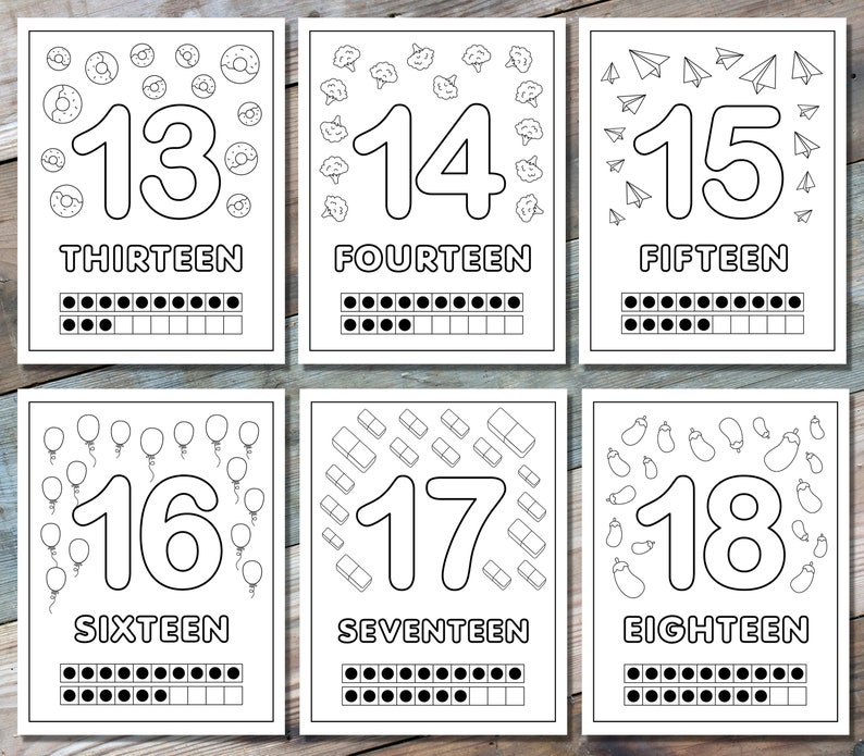 NUMBER Count and Coloring Worksheets 1 to 20 Counting - Etsy