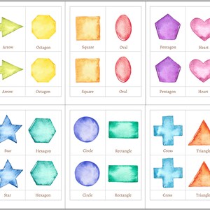 SHAPES Mini Poster + 3-part Cards, Homeschool, Montessori, Instant ...