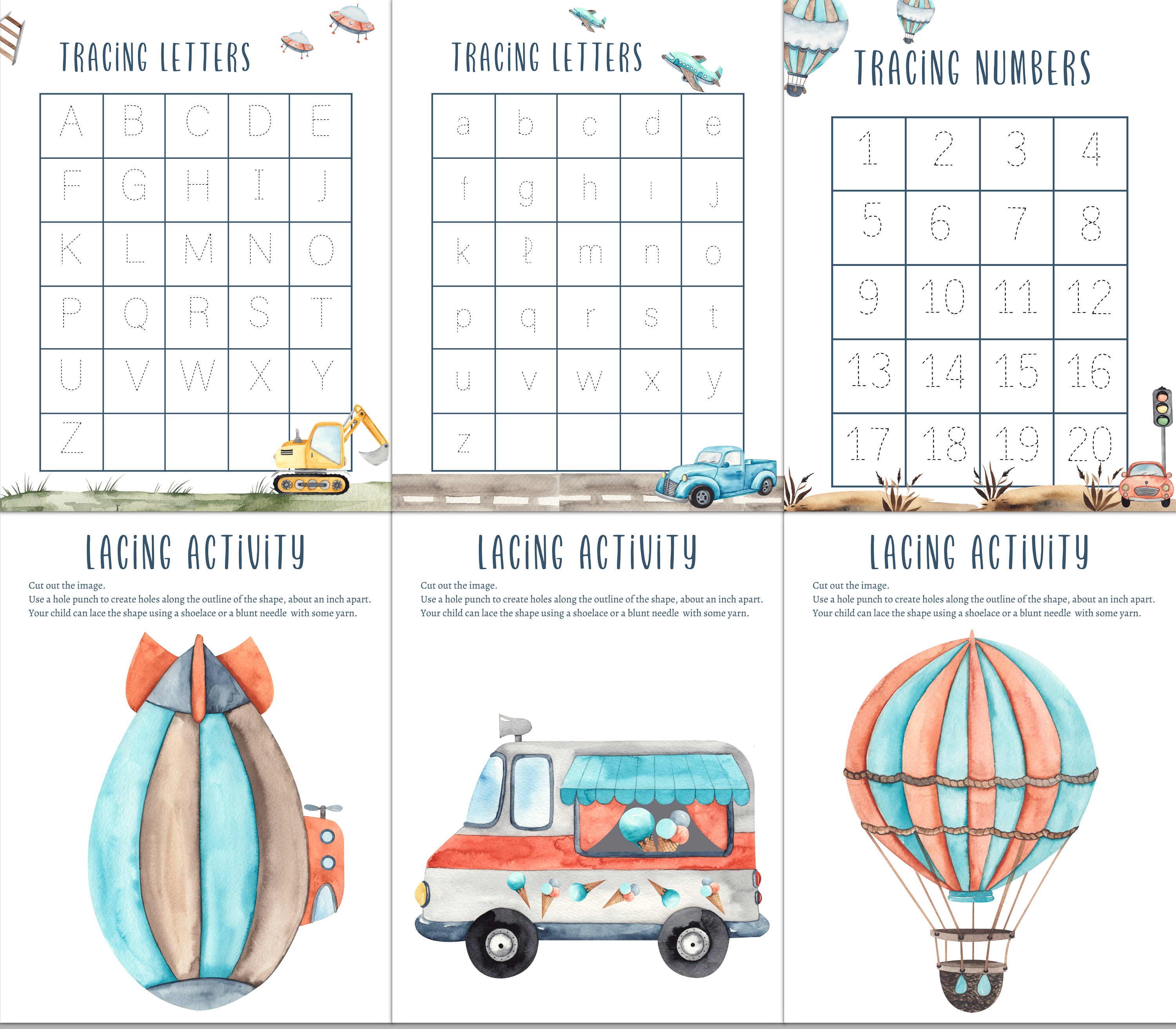 TRANSPORT Pre-k and K Activity Pack, Homeschool, Digital, Instant ...