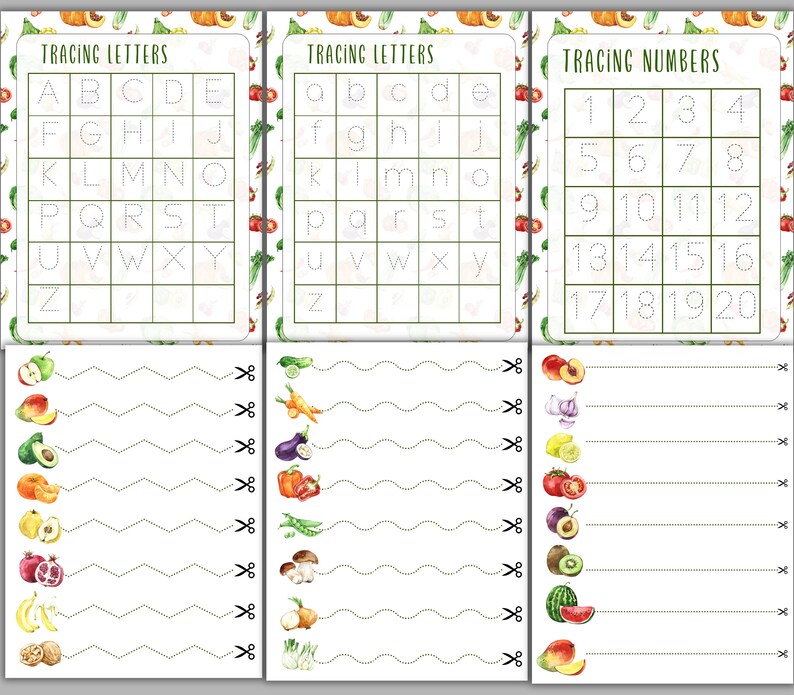 FRUIT & VEGGIES Pre-k and K Activity Pack, Homeschool, Digital, Instant ...