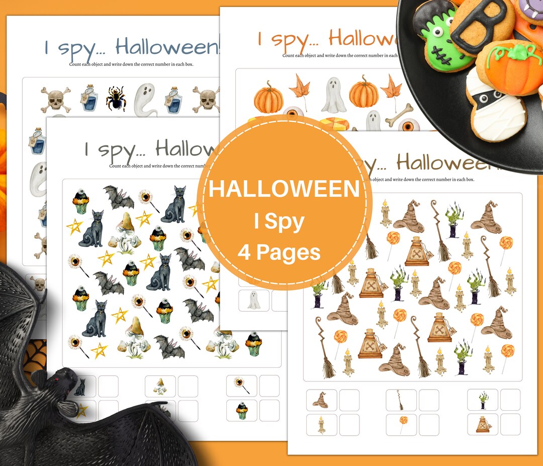 HALLOWEEN I Spy, Printable Halloween Activity, Preschool, Kindergarten ...