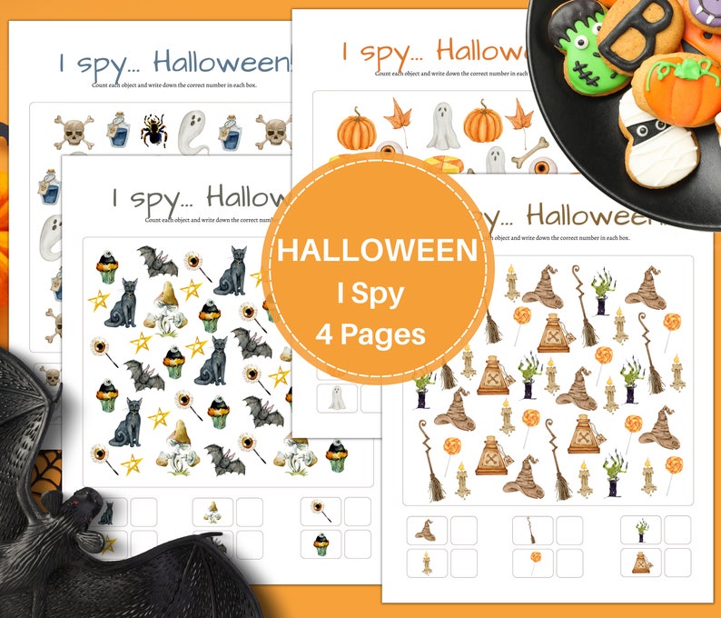 HALLOWEEN I Spy, Printable Halloween Activity, Preschool, Kindergarten ...