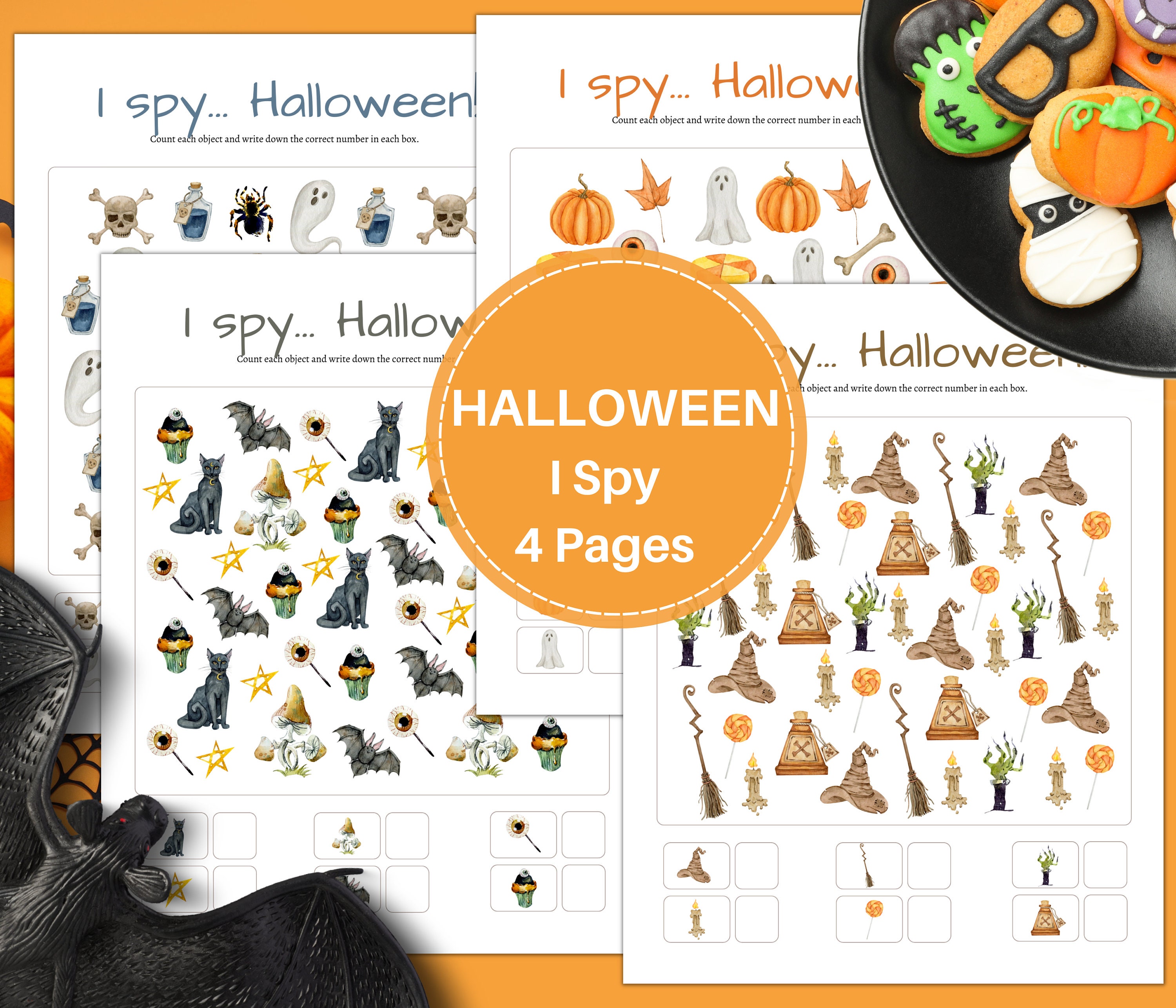HALLOWEEN I Spy, Printable Halloween Activity, Preschool, Kindergarten ...