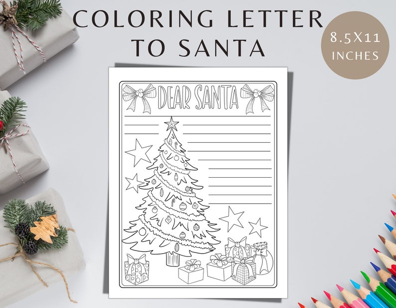 Coloring Letter to Santa, Dear Santa, Printable Letter to Santa ...