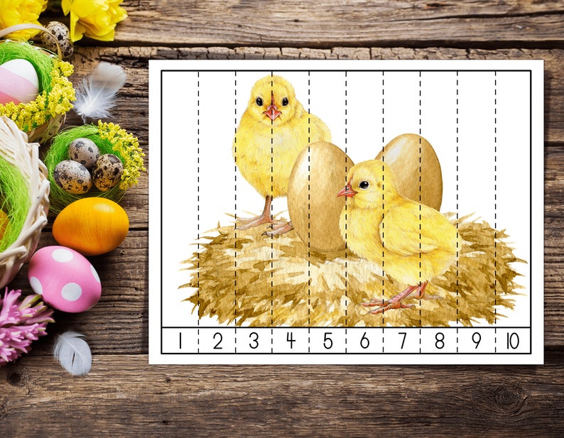 SPRING Farm Animals Number Sequence Puzzles, Printable, Preschool ...