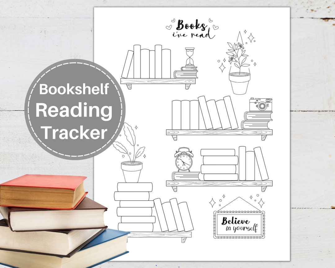 Shelf With Empty Books, Write in Book Shelf, Printable Reading Tracker ...