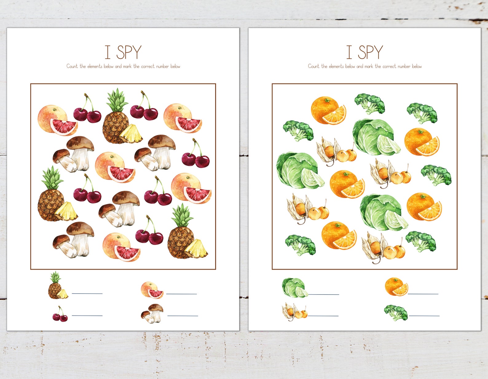 FRUIT and VEGETABLES I Spy, Printable Fruit and Vegetables Activity ...
