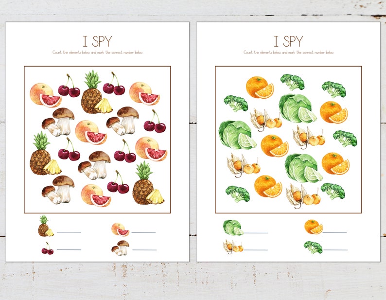 FRUIT and VEGETABLES I Spy, Printable Fruit and Vegetables Activity ...