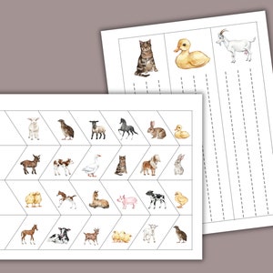 FARM ANIMALS Cutting Strips, Scissor Practice, Preschool Printable ...