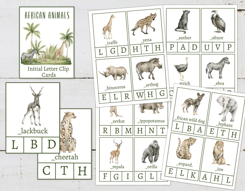 AFRICAN Animals Pre-k and K Activity Pack Homeschool - Etsy