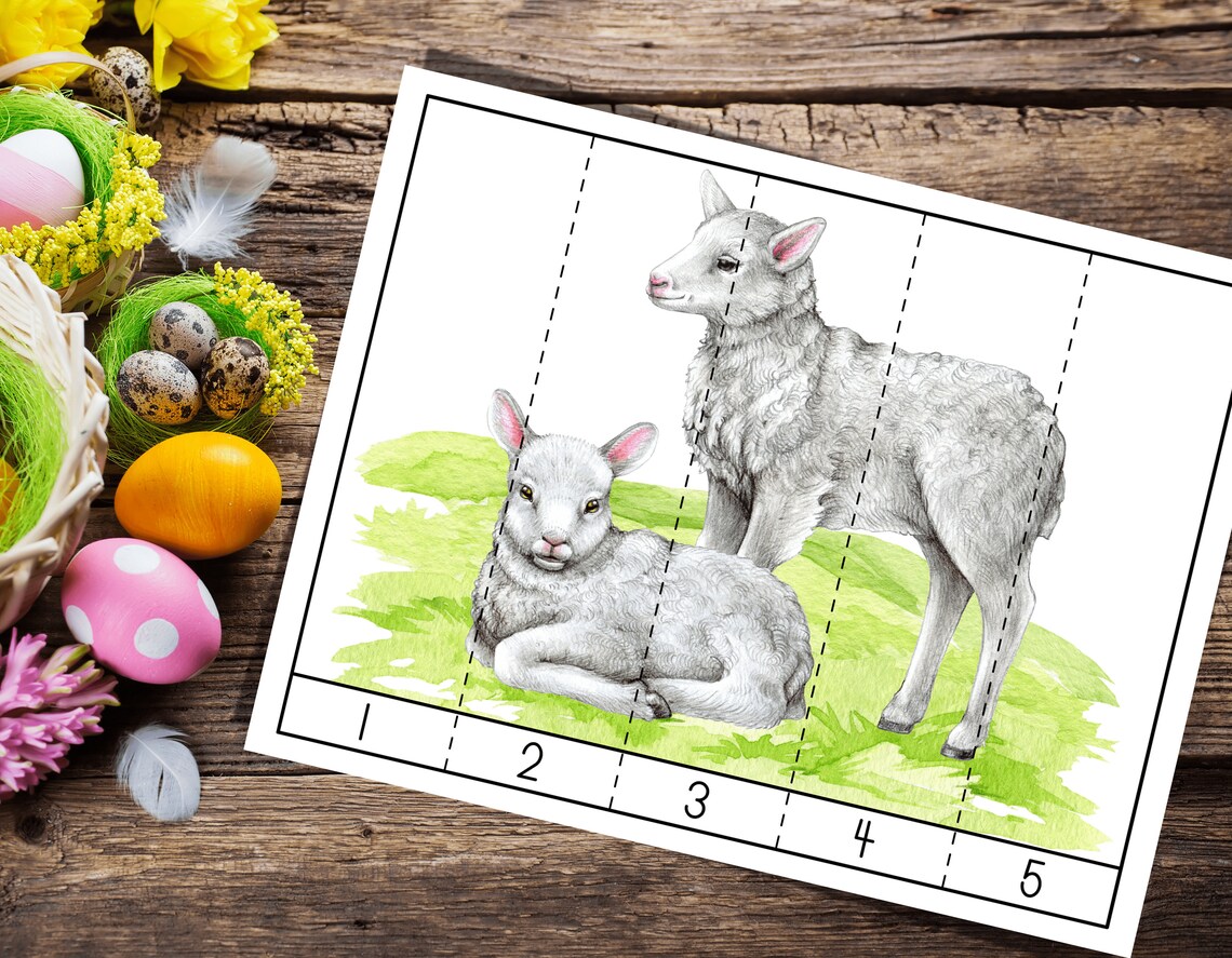 SPRING Farm Animals Number Sequence Puzzles, Printable, Preschool ...