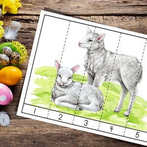 SPRING Farm Animals Number Sequence Puzzles, Printable, Preschool ...