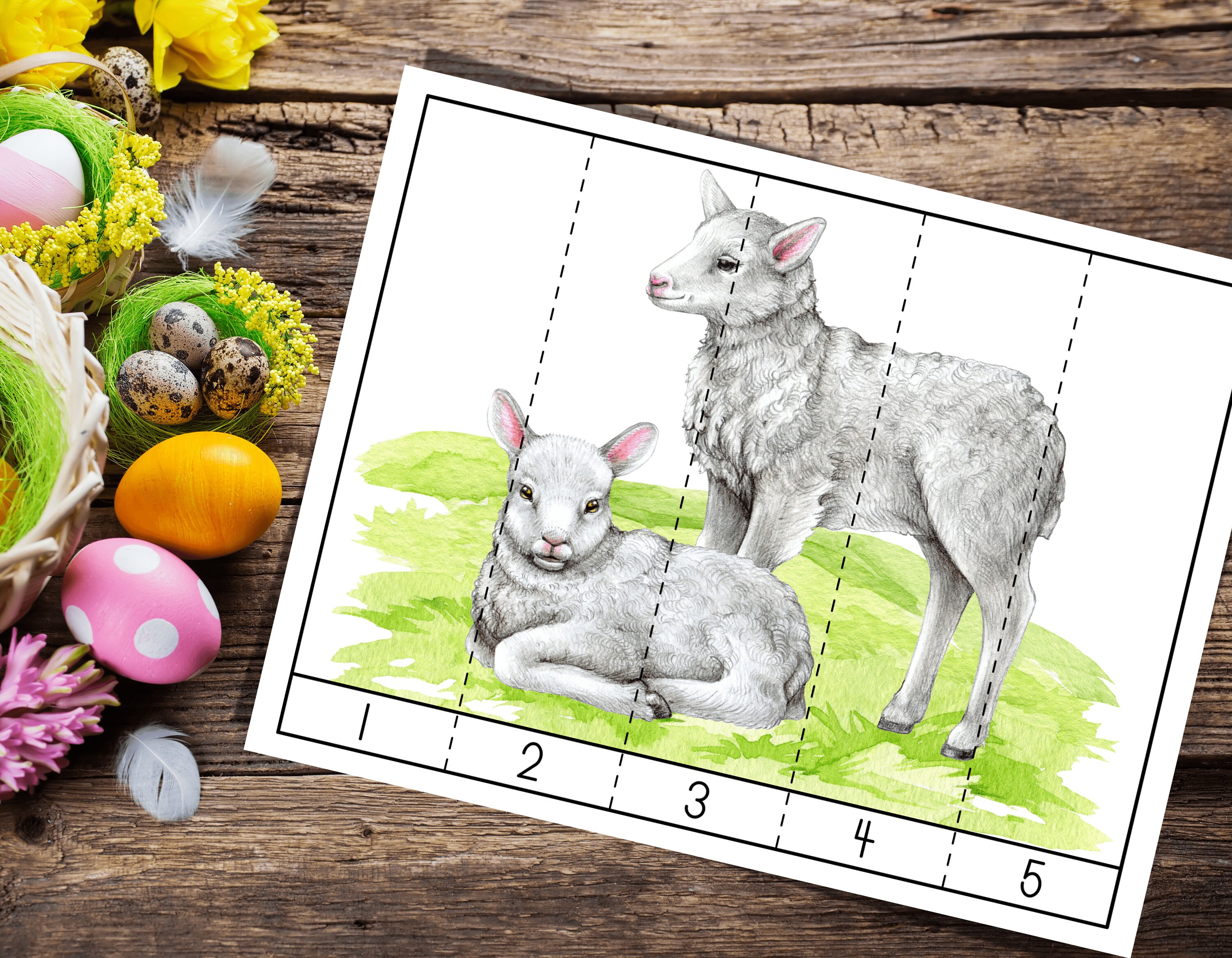 SPRING Farm Animals Number Sequence Puzzles, Printable, Preschool ...