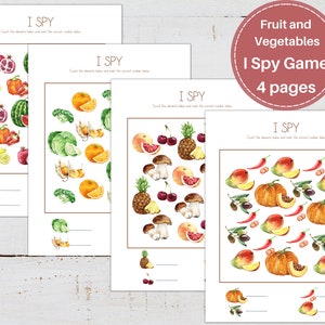 FRUIT and VEGETABLES I Spy, Printable Fruit and Vegetables Activity ...
