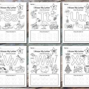 ABC Coloring and Tracing Worksheets, A to Z, Capital and Lowercase ...