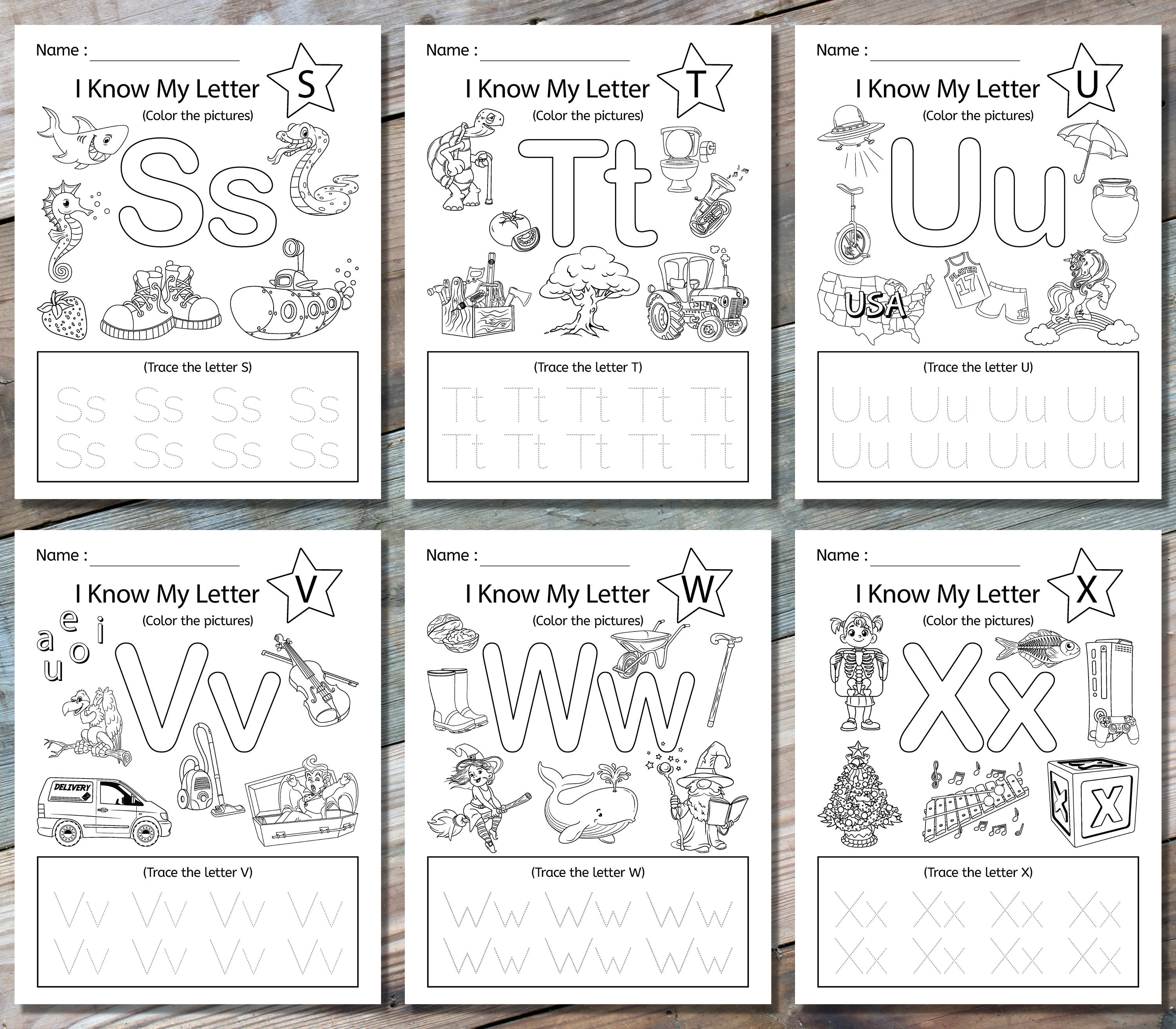 ABC Coloring and Tracing Worksheets, A to Z, Capital and Lowercase ...